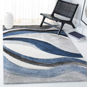 safavieh hollywood collection accent rug - 4' x 6', grey & blue, mid-century modern design, non-shedding & easy care, ideal for high traffic areas in entryway, living room, bedroom (hlw766f)