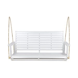 christopher knight home beata outdoor acacia wood porch swing, white