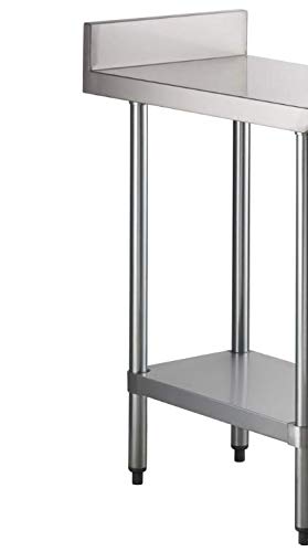 Pro&Family 30" x 18" 18-Size 304 Stainless Steel Equipment Filler Table with Backsplash and Galvanized Undershelf. Great for Kitchen, Bar, Office, Garage, Storage, Restaurante, Club.