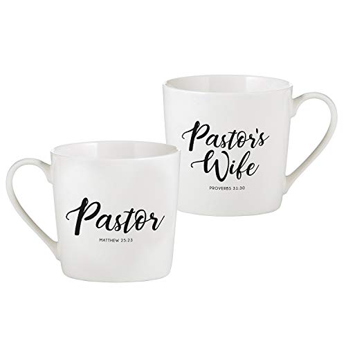 Faithworks Creative Brands Inspirational Bone China Café Mug Gift Set, Set of 2, Pastor & Wife