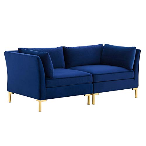 Modway Ardent Performance Velvet Loveseat, Navy