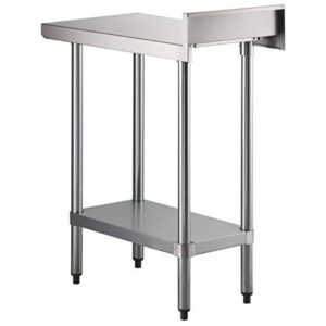 Pro&Family 30" x 18" 18-Size 304 Stainless Steel Equipment Filler Table with Backsplash and Galvanized Undershelf. Great for Kitchen, Bar, Office, Garage, Storage, Restaurante, Club.