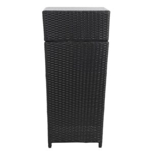 Safavieh Outdoor Collection Mazeli Black Wicker Trash Bin