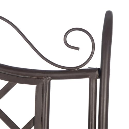 SAFAVIEH PAT5017B Outdoor Collection Abner Rustic Brown Wrought Iron 46-inch Garden Bench