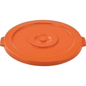 Global Industrial 32 Gallon Plastic Trash Can Lid, Bright Orange