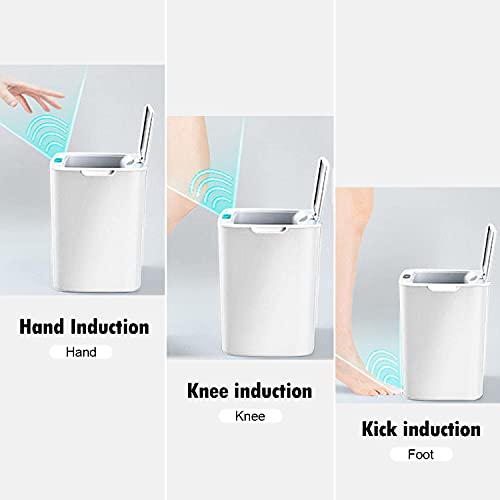 AIOMEST Inductive Trash Can, Touchless Infrared Garbage Bin Automatic Waste Basket Touch Free for Kitchen Home Office Bedroom 3.7 Gallon (14L)