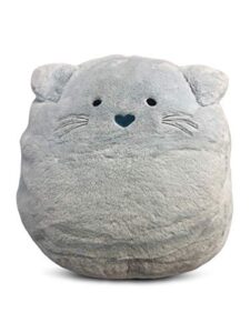 heritage kids fur kitty critter bean bag chair, grey