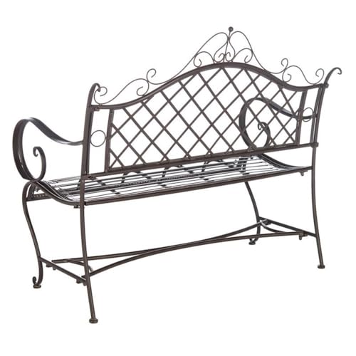 SAFAVIEH PAT5017B Outdoor Collection Abner Rustic Brown Wrought Iron 46-inch Garden Bench