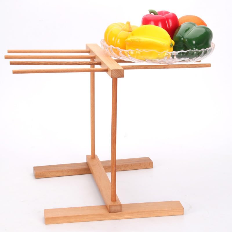 Gekufa Pasta Drying Rack Collapsible | Household Spaghetti Noodle Dryer Stand for Drying Pasta and Cooking | Pasta Tree with 8 Arms | Beechwood