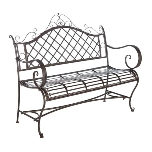 SAFAVIEH PAT5017B Outdoor Collection Abner Rustic Brown Wrought Iron 46-inch Garden Bench