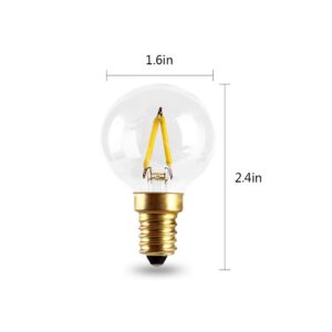 MaoTopCom E14 Vintage Edison LED Light Bulbs 1W Non-Dimmable, European Base Daylight White 6500K 10 Watt Replacement G40 Equivalent Filament Mini Globe Bulb, Clear Glass, AC 110V(6 Pack)