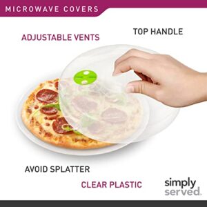 Simply Served Variety Pack Steam Vents Microwave Splatter Covers, Clear