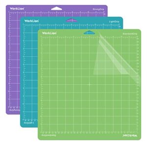 worklion cutting mat 12x12 for cricut: cricut explore one/air/air 2/maker gridded adhesive non-slip durable mat for sewing quilting and arts & crafts projects - cutting mat set(variety)