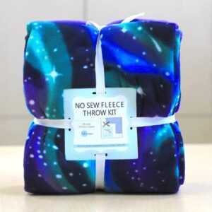 northern lights stars anti-pill no-sew throw fleece fabric kit (50x60)