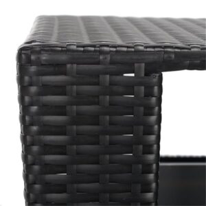 Safavieh Outdoor Collection Mazeli Black Wicker Trash Bin