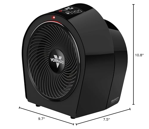 Vornado Velocity 3R Whole Room Space Heater with Timer, Adjustable Thermostat, and Advanced Safety Features, Black