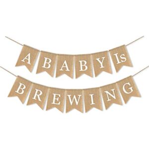 swyoun burlap a baby is brewing banner baby shower party garland mantel fireplace decoration supplies