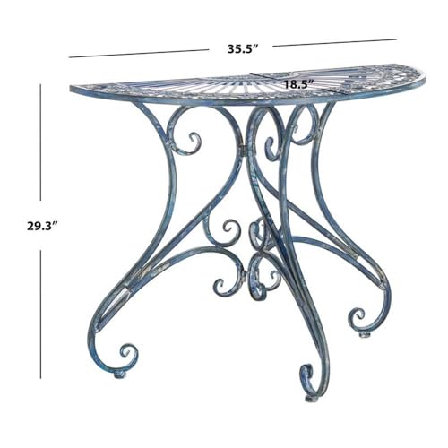 SAFAVIEH Outdoor Collection Annalise Victorian Antique Blue Accent Table