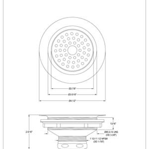 Kingston Brass KBS1006AC Made to Match Basket Strainer, 4-1/2" Diameter, Antique Copper