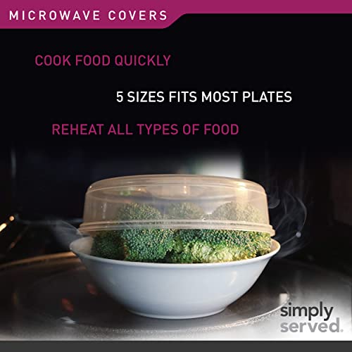 Simply Served Variety Pack Steam Vents Microwave Splatter Covers, Clear