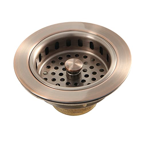 Kingston Brass KBS1006AC Made to Match Basket Strainer, 4-1/2" Diameter, Antique Copper