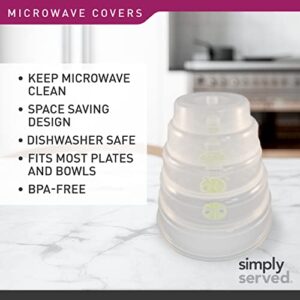 Simply Served Variety Pack Steam Vents Microwave Splatter Covers, Clear