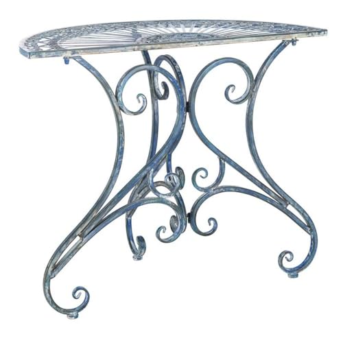 SAFAVIEH Outdoor Collection Annalise Victorian Antique Blue Accent Table