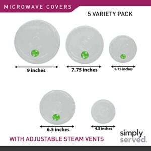 Simply Served Variety Pack Steam Vents Microwave Splatter Covers, Clear