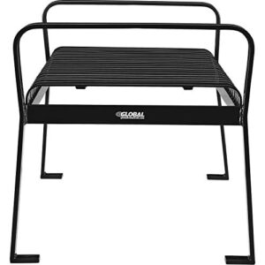 Global Industrial 48" L Outdoor Steel Slat Park Bench Without Back, Black