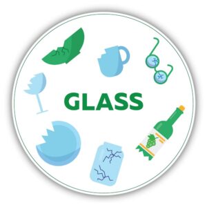 glass trash can recycle compost kitchen recycling vinyl sticker car bumper decal