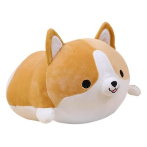 fortuning's jds 13.7”/35cm corgi plush cute pillow dog plush kawaii plush cute stuffed animal plush pillows corgi stuffed animal plush dog,stuffed animals for girls birthday,brown