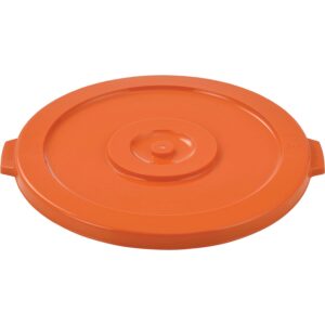 Global Industrial 32 Gallon Plastic Trash Can Lid, Bright Orange