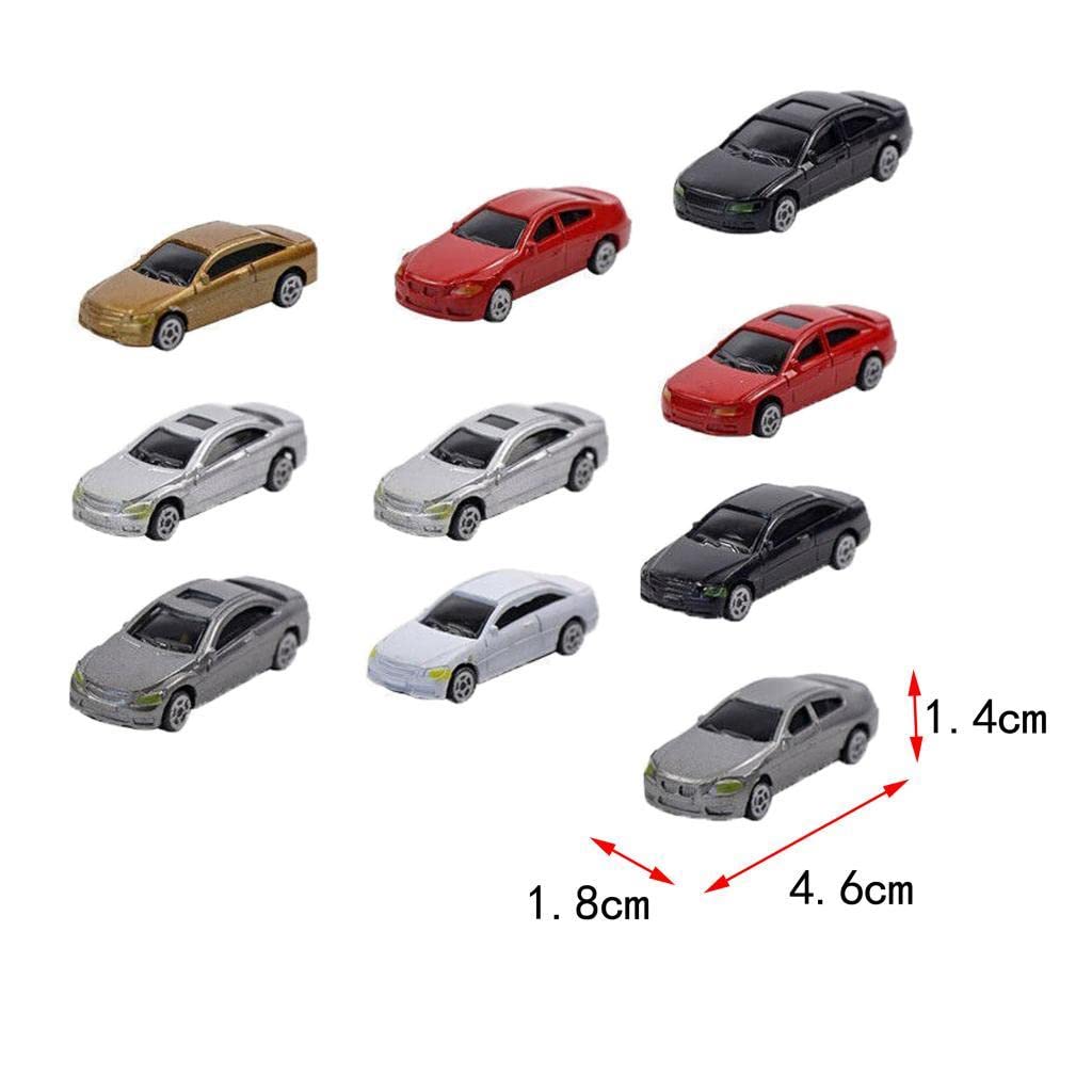 LoveinDIY 10 /87 HO Scale Model Car Mini Vehicle Racing Car Parking Scenery Street Layout Table Diorama Decoration Accessories