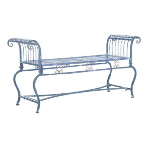 safavieh outdoor collection brielle victorian antique blue bench