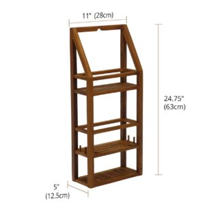 AquaTeak Moa Rectangular Teak Shower Organizer