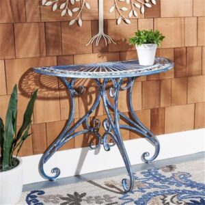 SAFAVIEH Outdoor Collection Annalise Victorian Antique Blue Accent Table