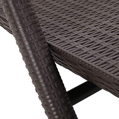 Christopher Knight Home Blanche Outdoor Faux Wicker Chaise Lounges (Set of 2), Dark Brown