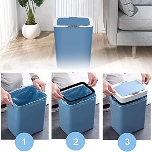 AIOMEST Inductive Trash Can, Touchless Infrared Garbage Bin Automatic Waste Basket Touch Free for Kitchen Home Office Bedroom 3.7 Gallon (14L)