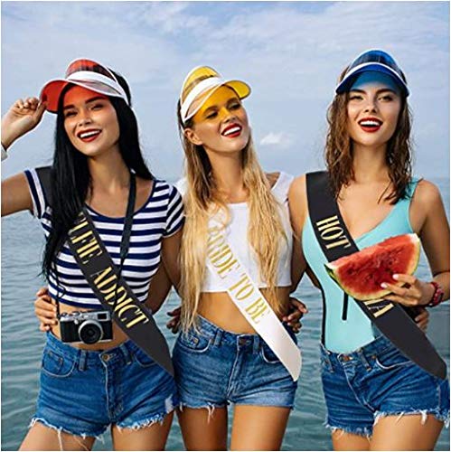 CoolerthingsDG, with 7 Pack Hen Party Sash - 1 White Bride to Be Sash, 6 Black Team Bride Tribe Hen Do Sash for Girls Hen Night Out Bridal Shower Wedding Bachelorette Party Accessories