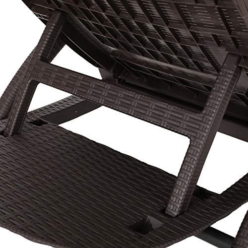 Christopher Knight Home Blanche Outdoor Faux Wicker Chaise Lounges (Set of 2), Dark Brown