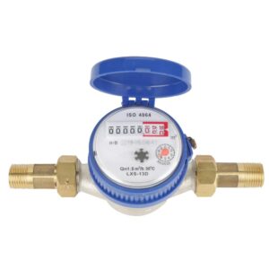 cold water meter, 1/2 inch thread water meter with fittings and a protective cover for garden and home usage