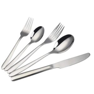 parlynies 60 pieces stainless steel flatware sets, kitchen silverware cutlery set, service for 12