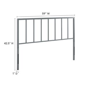 Modway Tatum Modern Farmhouse Metal Queen Headboard in Black