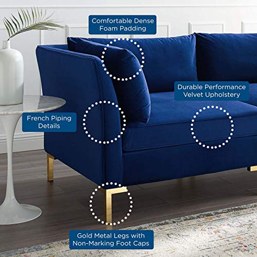 Modway Ardent Performance Velvet Loveseat, Navy