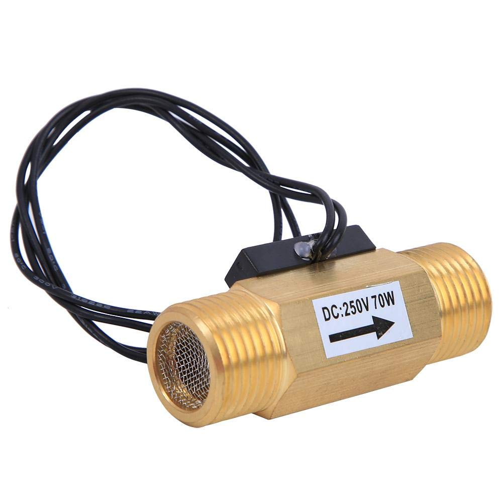 YWBL-WH Water Hall Effect Sensor Switch with 1/2-inch Interface Electromagnetic Flowmeter Brass Industrial Accessory, Valve