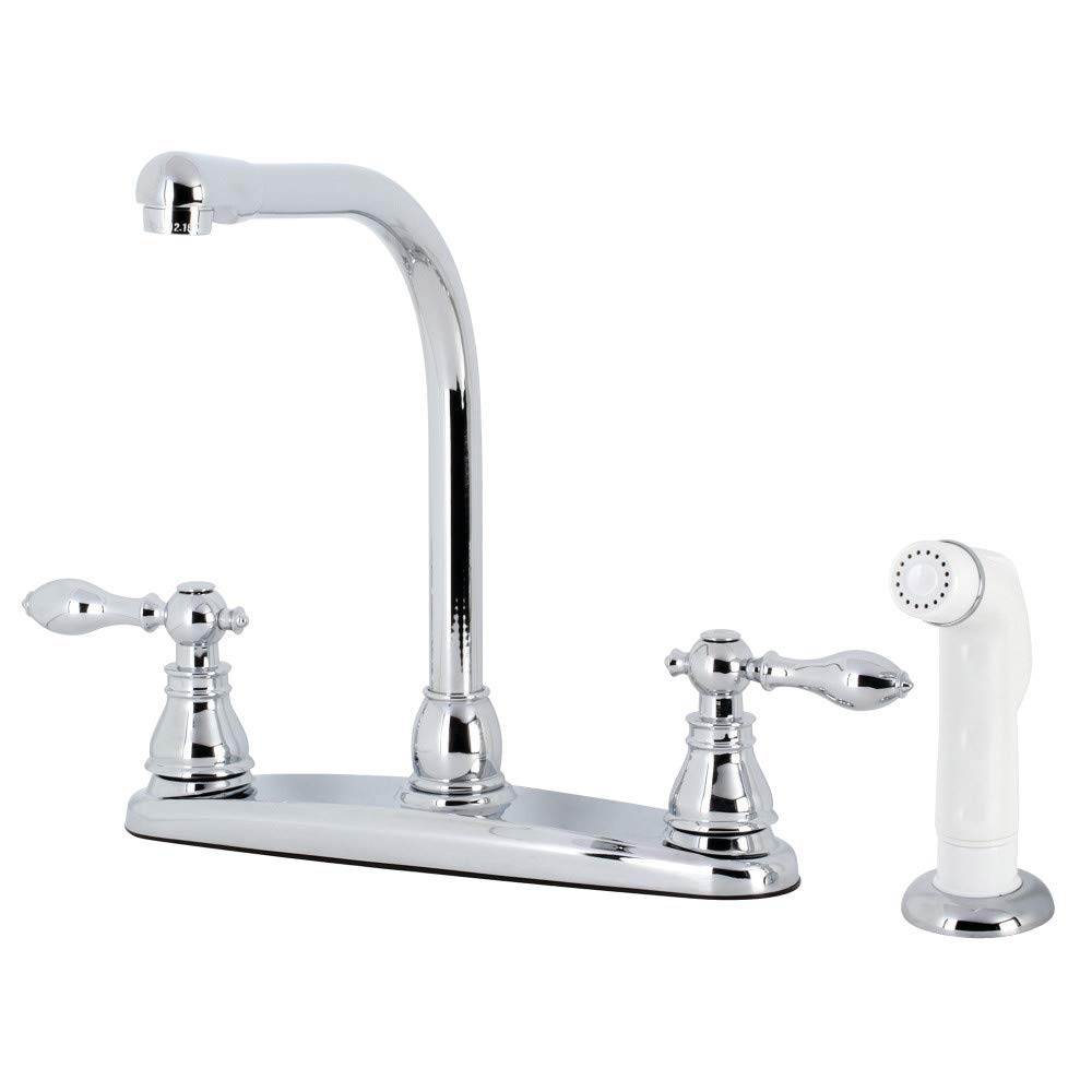 Kingston Brass KB711ACL American Classic 8" Centerset Kitchen Faucet, 7-inch Spout Reach, Polished Chrome