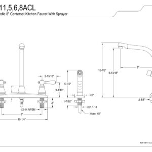 Kingston Brass KB716ACL American Classic 8" Centerset Kitchen Faucet, Antique Copper