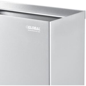 Global Industrial Stainless Steel Wall Mounted Receptacle, 11 Gallon