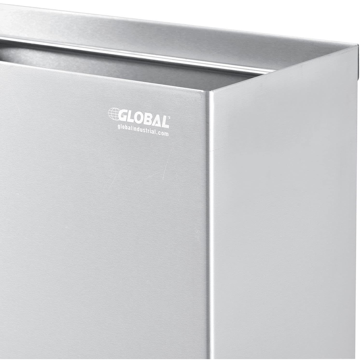 Global Industrial Stainless Steel Wall Mounted Receptacle, 11 Gallon