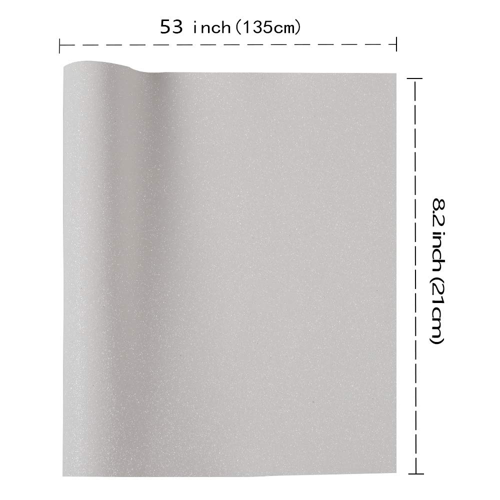 Picheng Shiny Glitter Faux Leather Sheets PU Faux Leather Fabric Sheet Canvas Back for Craft DIY Handmade Jewelry Earrings,Bows,Shoes 8.2''x53''(21x135cm)(White)